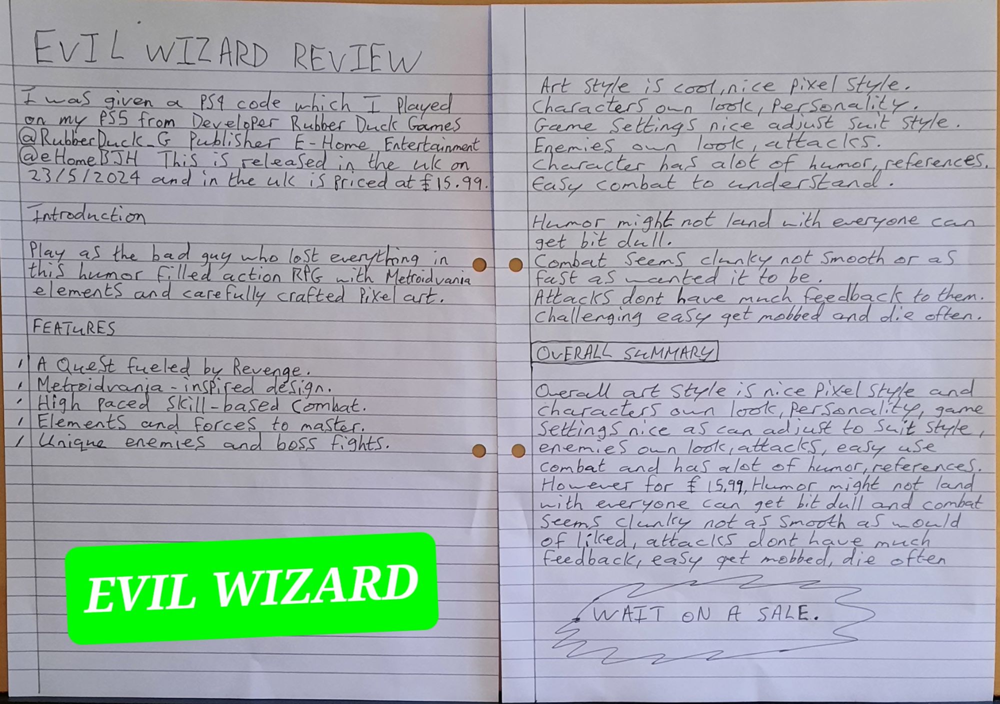 EVIL WIZARD REVIEW – garylodgegamesreview.game.blog